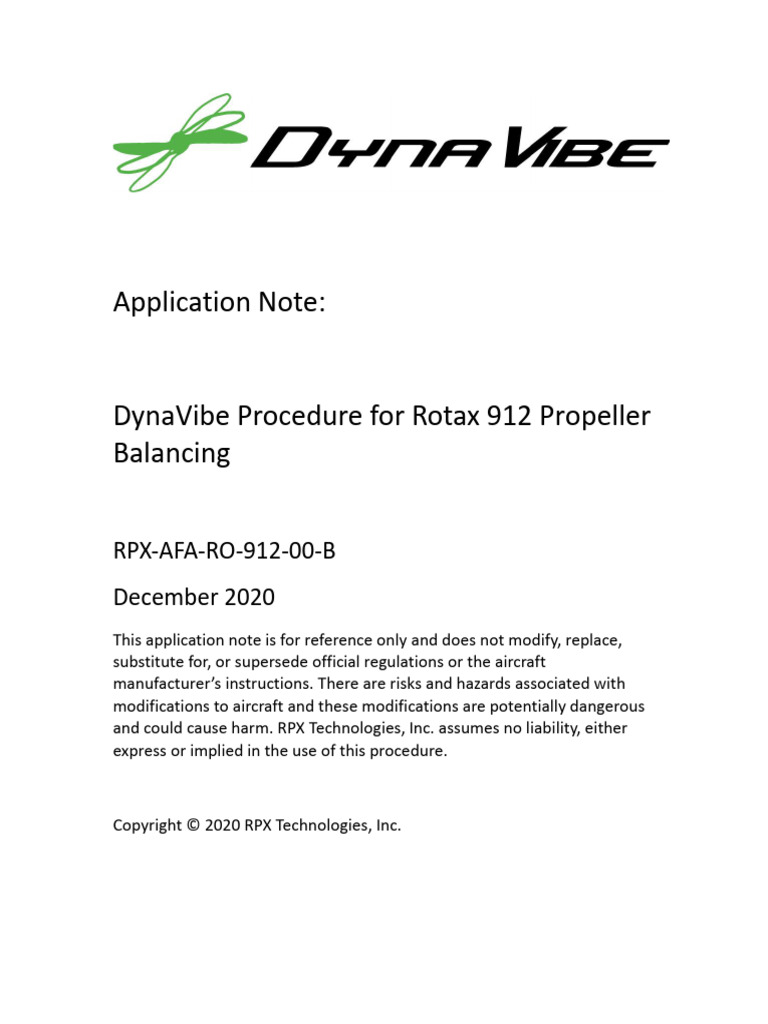 Rpx-Afa-Ro-912-00-B Dynamic Propeller Balancing Rotax Engines | PDF