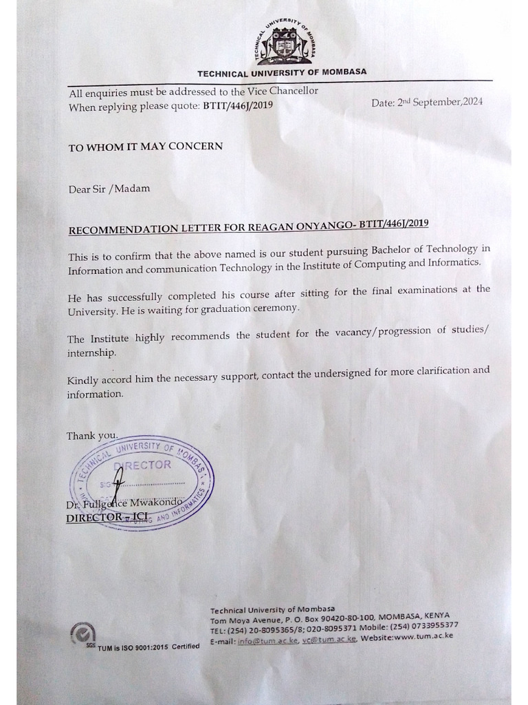 Recommendation Letter TUM | PDF