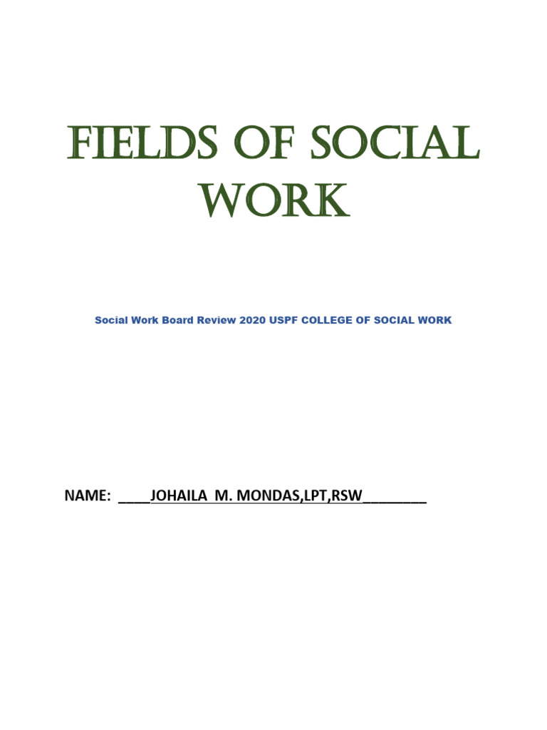 FIELDS OF SOCIAL WORK MICROSOFT | PDF