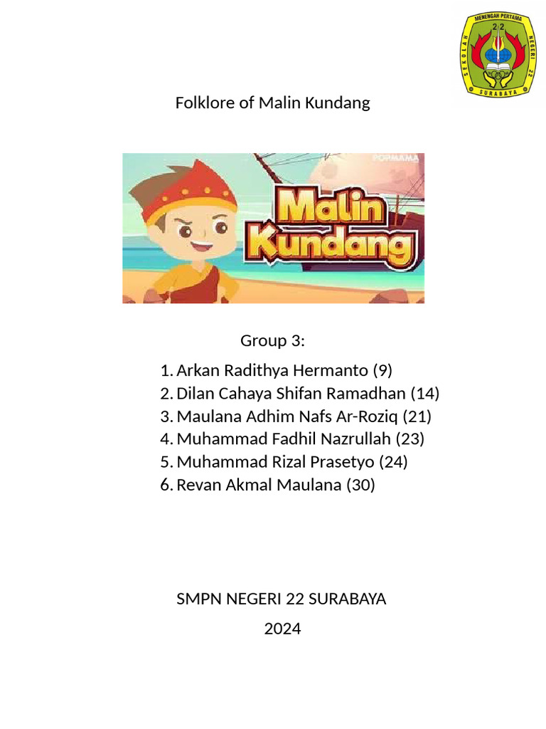 Folklore of Malin Kundang (2) | PDF