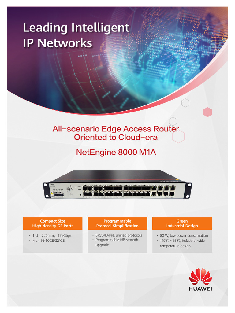 Leading Intelligent Ip Networks: All-Scenario Edge Access Router Oriented To Cloud-Era Netengine ...