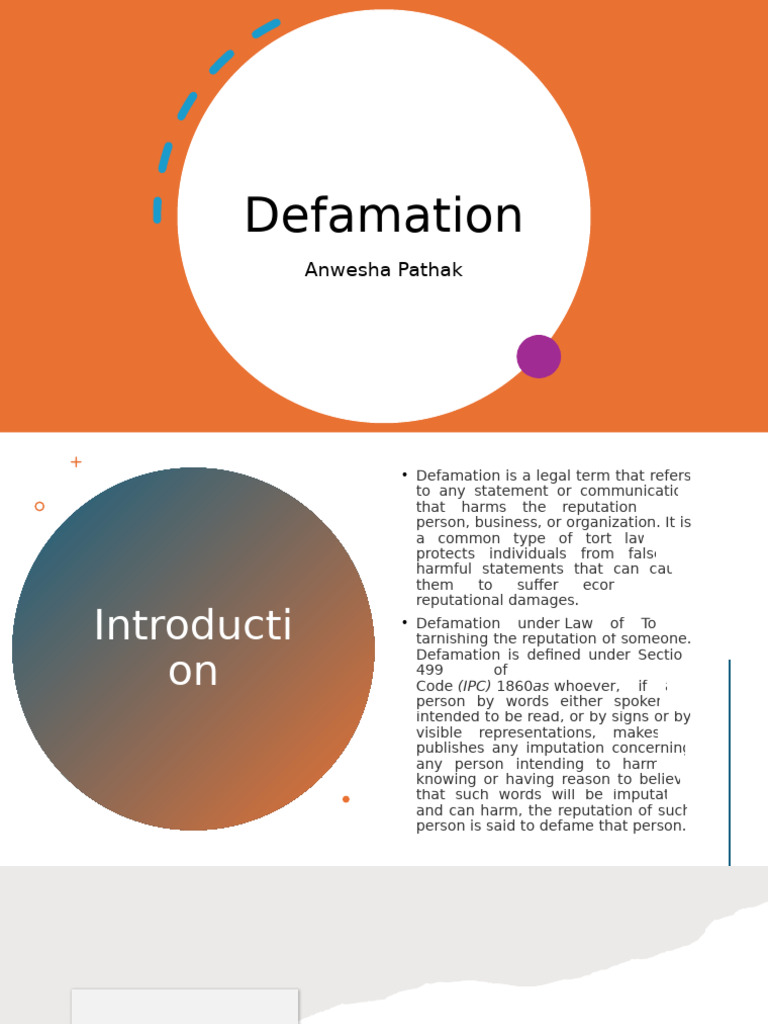 Defamation Law of Torts | PDF | Defamation | Social Science