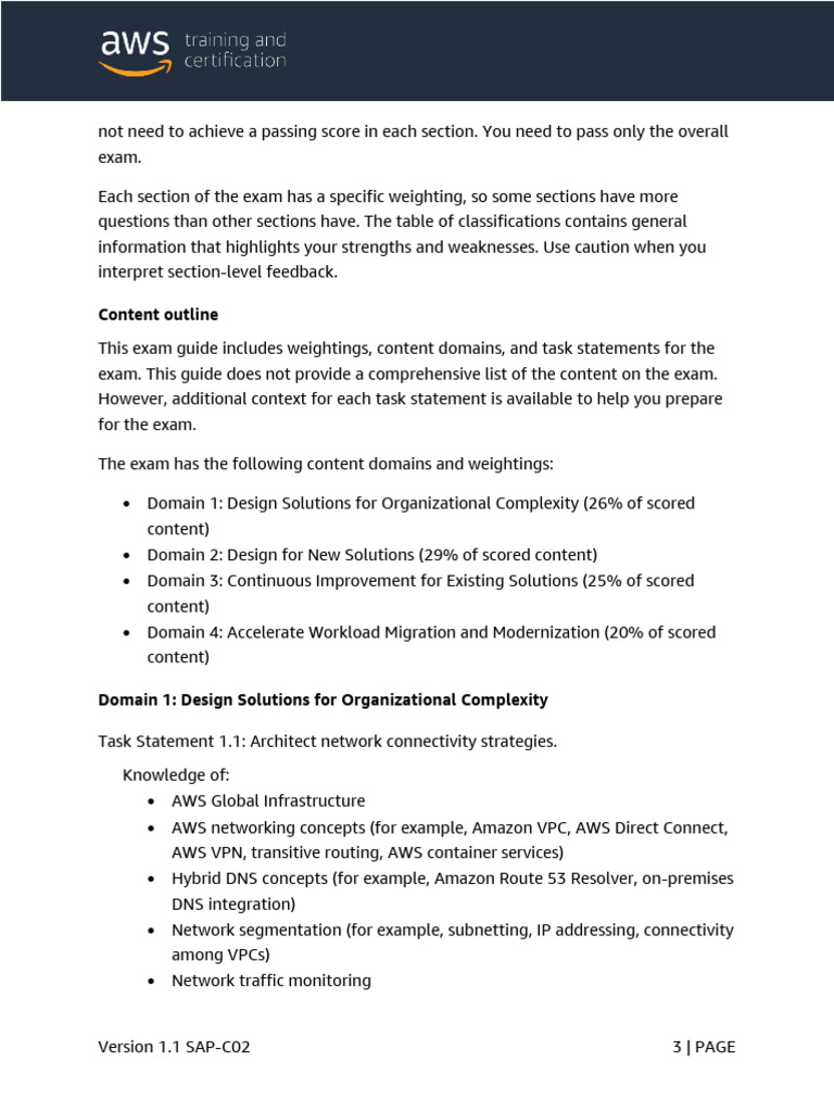 AWS Certified Solutions Architect Professional - Exam Guide 3 22 1 20 1 20 | PDF