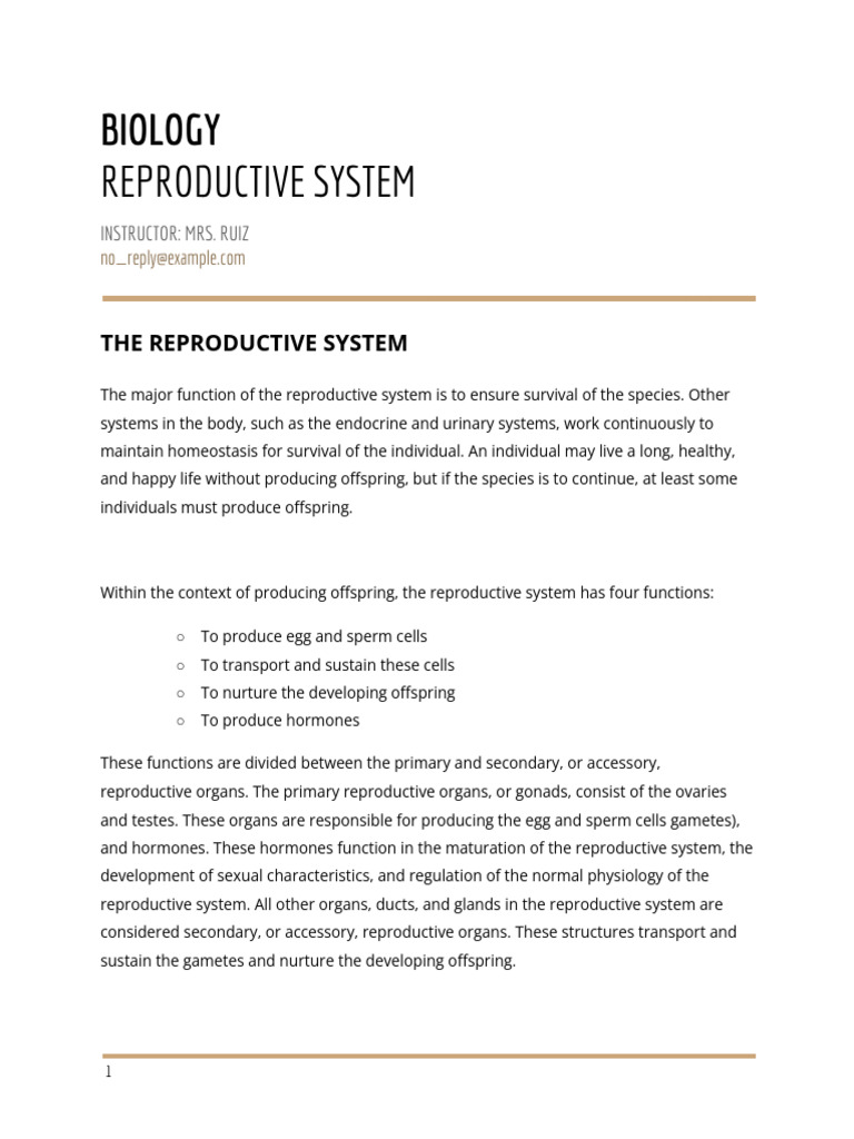 Reproductive System (1) | PDF