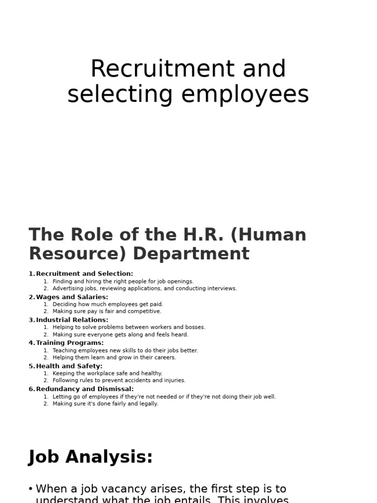 Recruitment and Selecting Employees | PDF