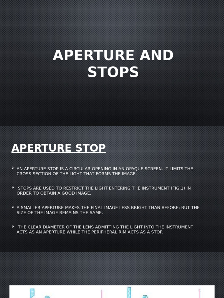 Aperture and Stops | PDF