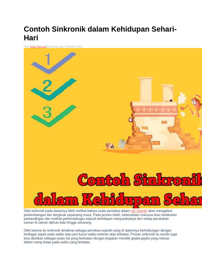 Contoh Sinkronik Dalam Kehidupan Sehari | PDF | Karier & Perkembangan