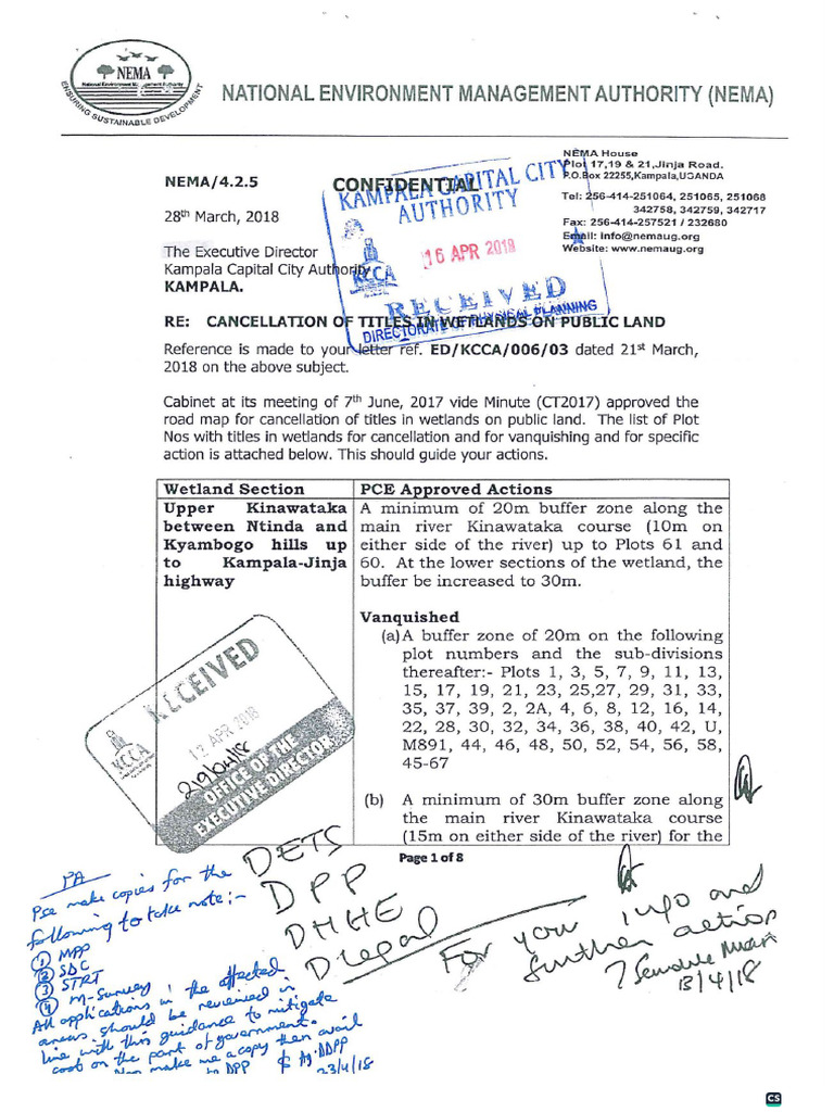 NEMA Cancellation of Titles in Wetlands On Publioc Land | PDF