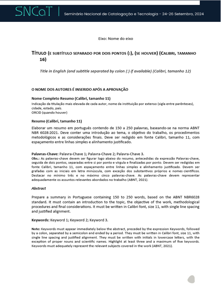 ARTIGO Template SNCaT | PDF