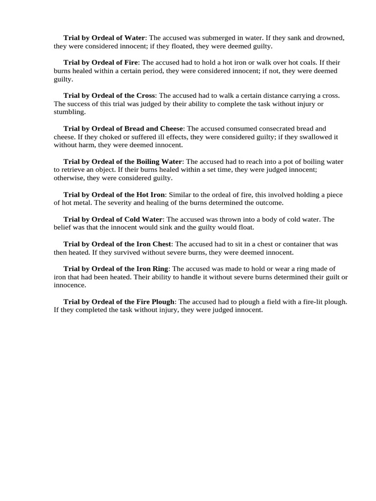 Trial by Ordeal of Water | PDF