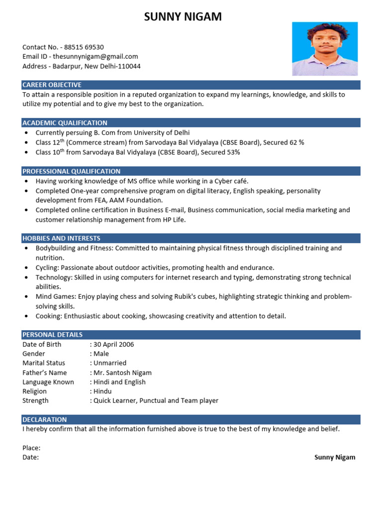 Sunny Nigam - Resume-1 | PDF