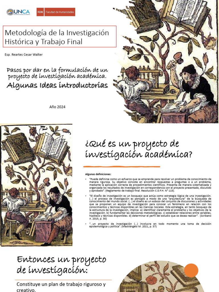 Pasos de un proyecto de investigación acad. 2024 | PDF