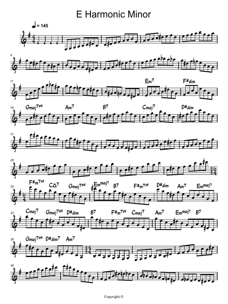 E Harmonic Minor-Score and Parts | PDF