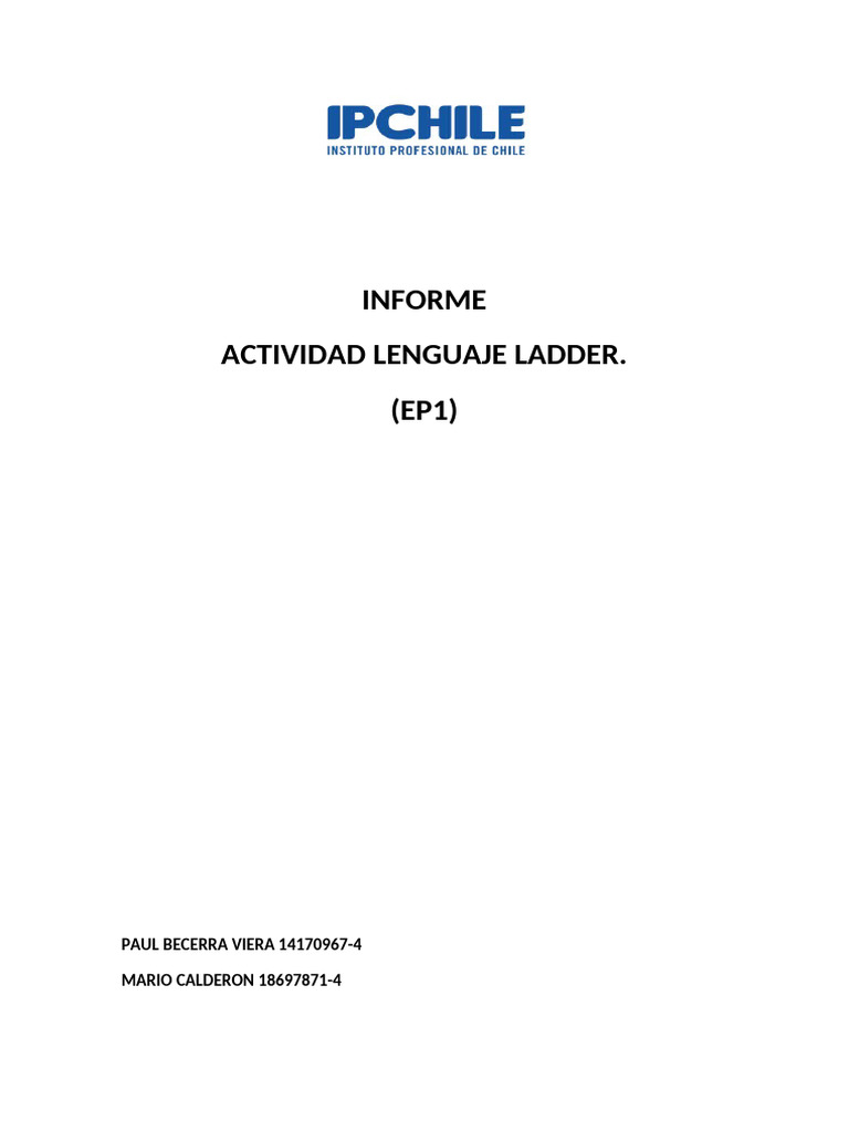 Informe Programacion Ladder | PDF | Controlador lógico programable | Tecnología e ingeniería