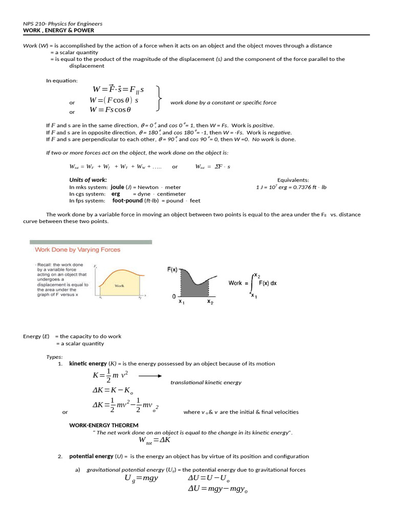 Lesson 5. Work Energy and Power | PDF