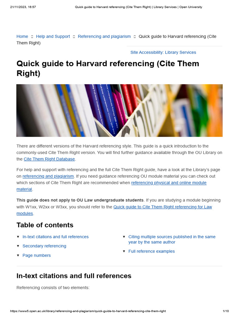 Guide To Harvard Referencing | PDF