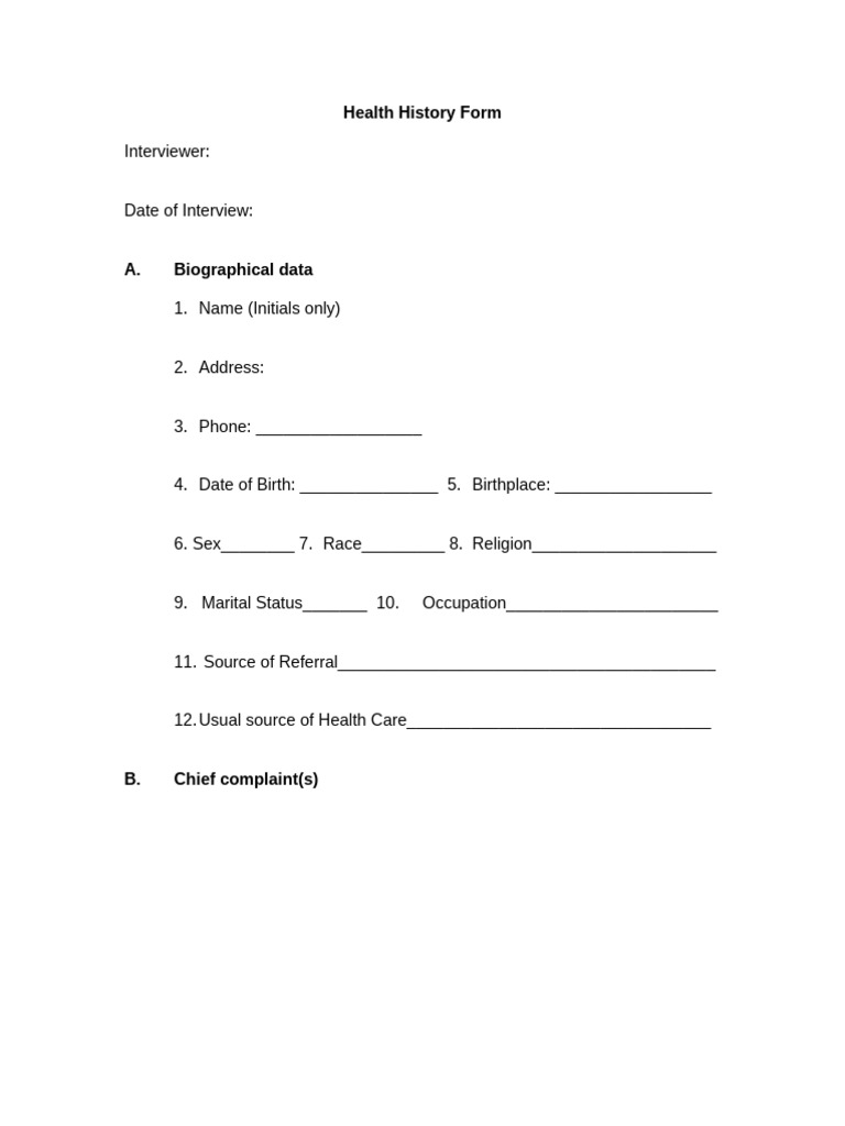 Health+History+Tool | PDF