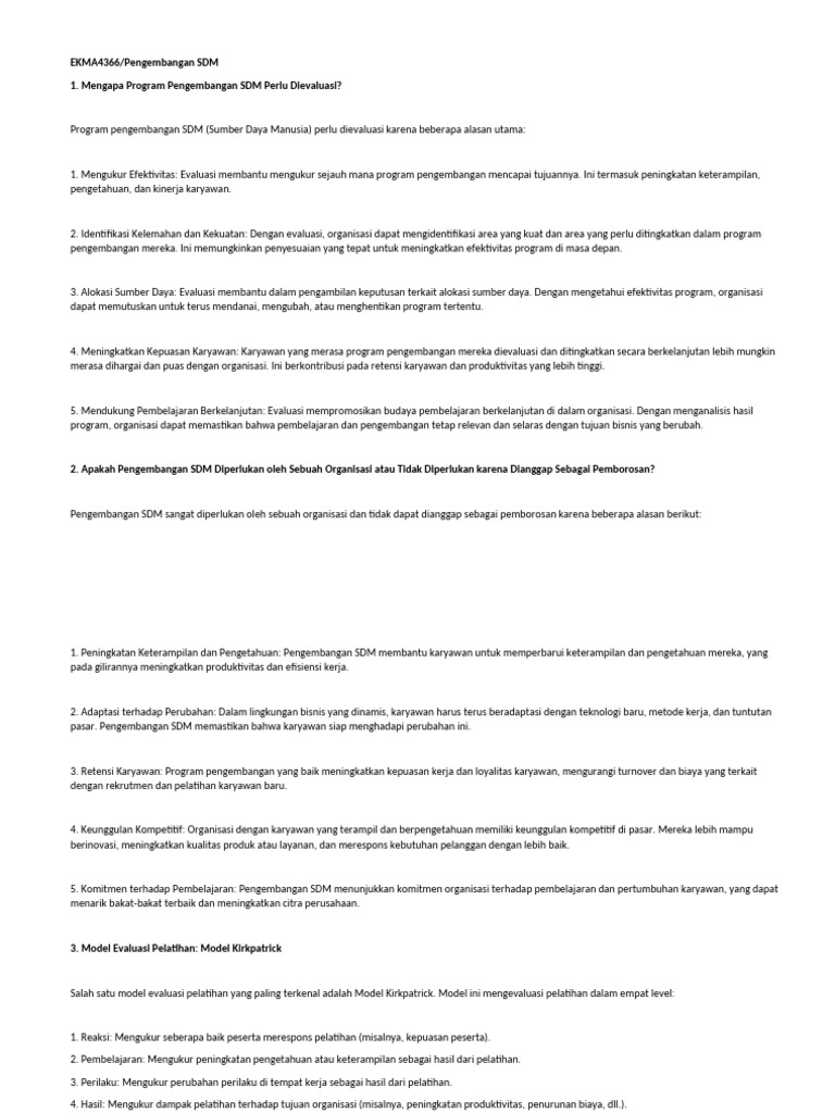 EKMA4366 Penegembangan Sdm Tmk 3 | PDF