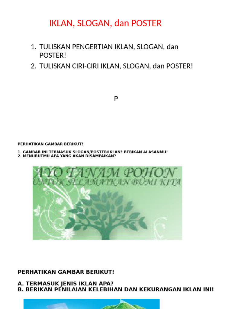 Latihan Iklan, Slogan, Poster | PDF