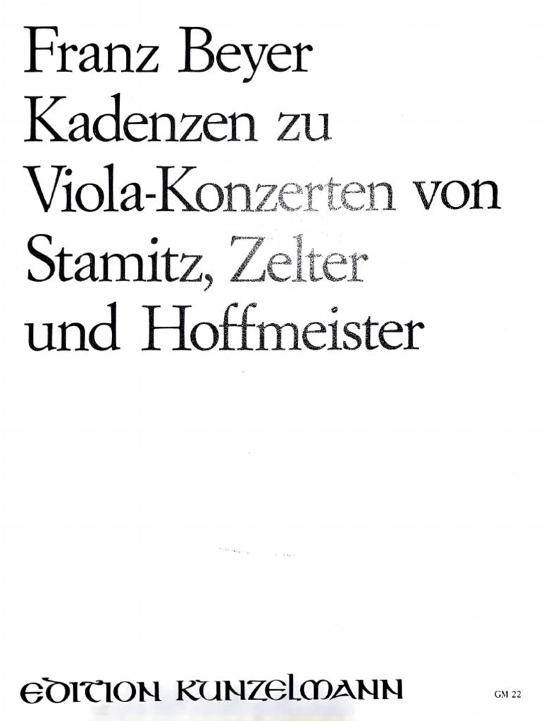 Cadenzas - Franz Beyer | PDF