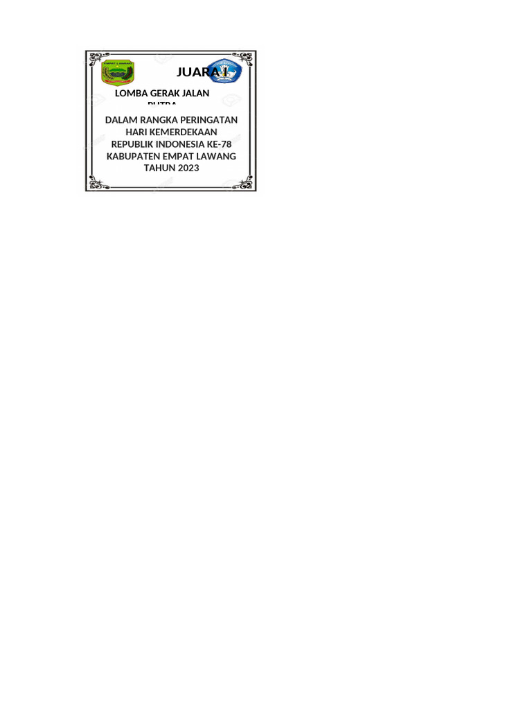 Label Piala Juara | PDF