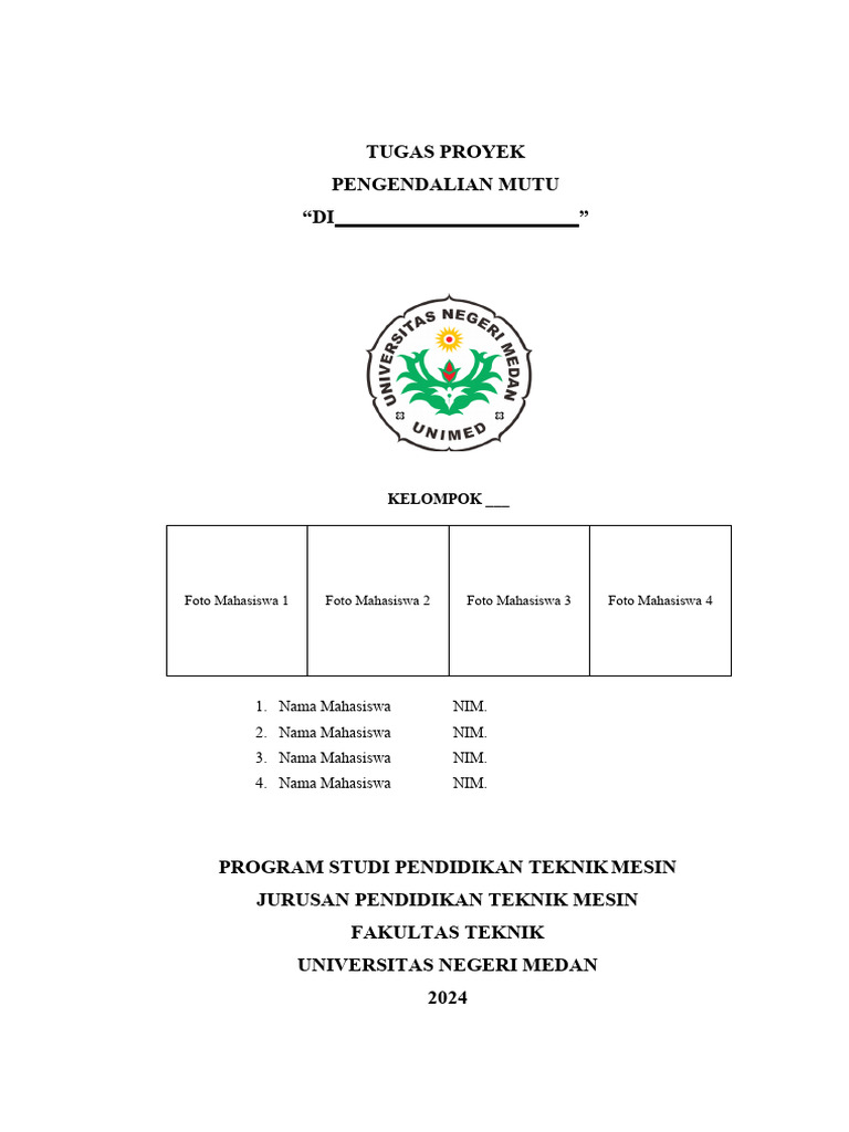Format Penulisan Laporan Tugas Proyek PM | PDF