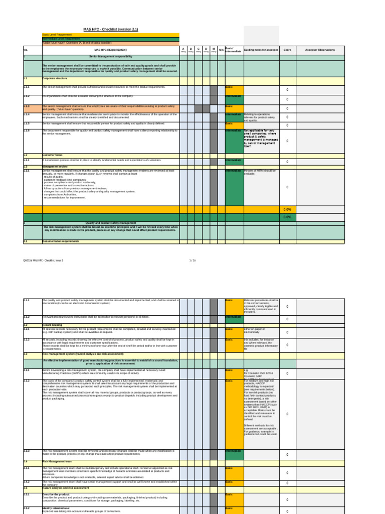 MAS HPC Checklist - Issue - 3 | PDF