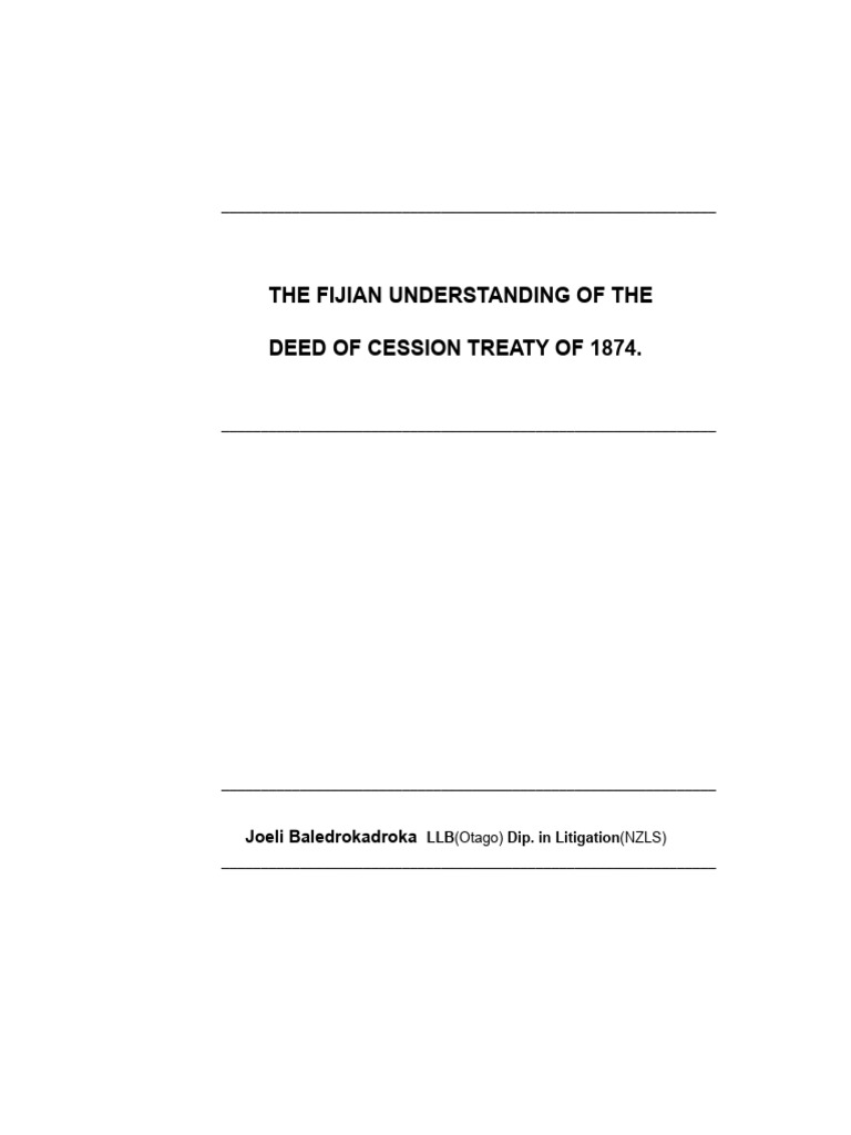 Fijian Perspectives on the 1874 Cession | PDF | Fiji | Politics