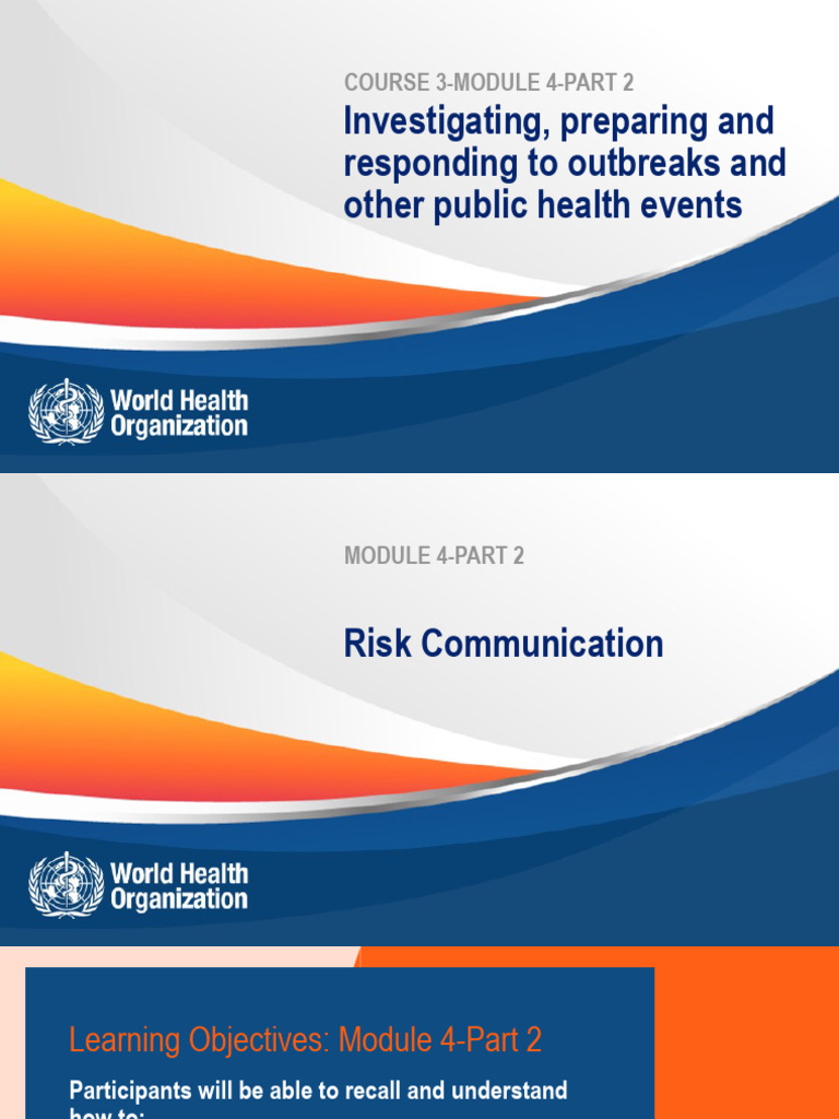 WHO IDSR Course 3 M4 PART 2 | PDF