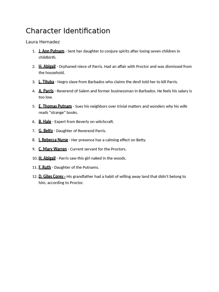 Character Identification | PDF