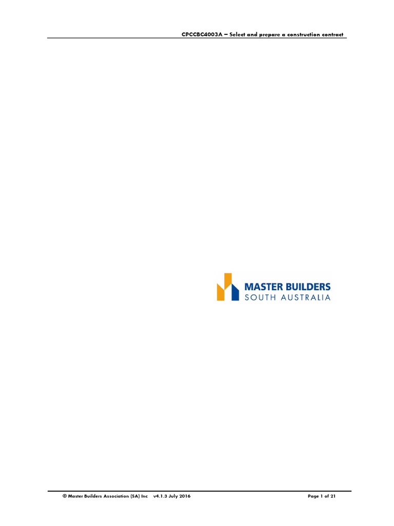 MBA Minor Works Contract Watermarked | PDF