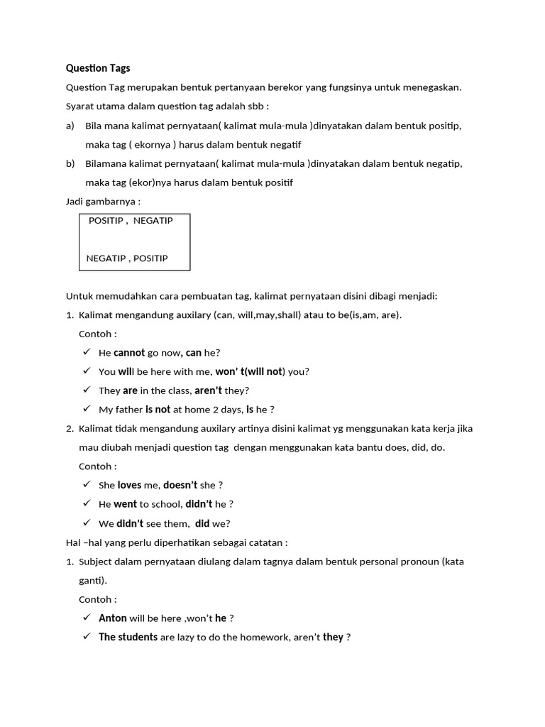 Question Tags | PDF