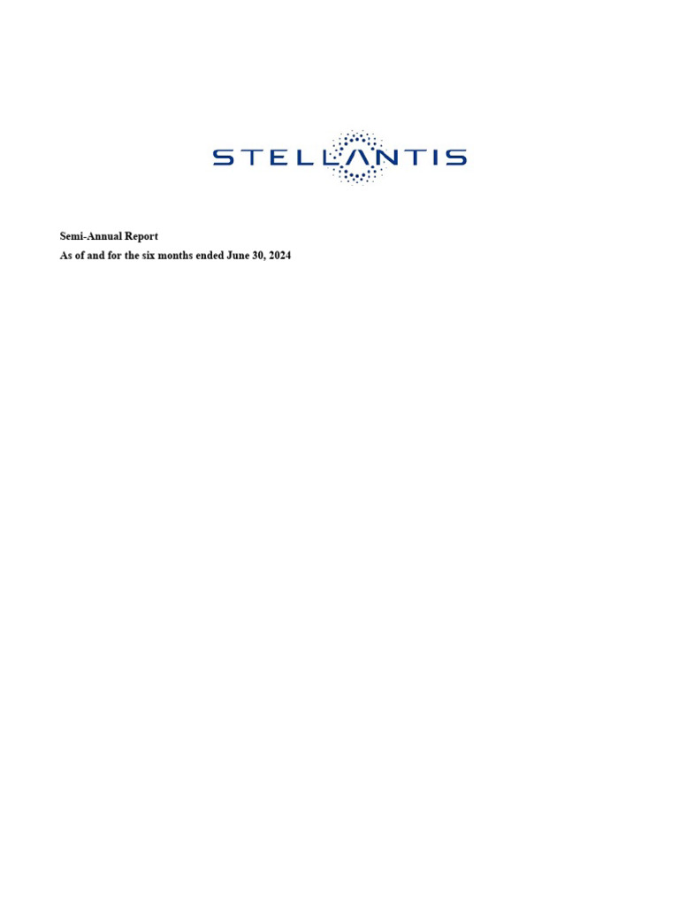 Stellantis NV 20240630 Semi Annual Report | PDF