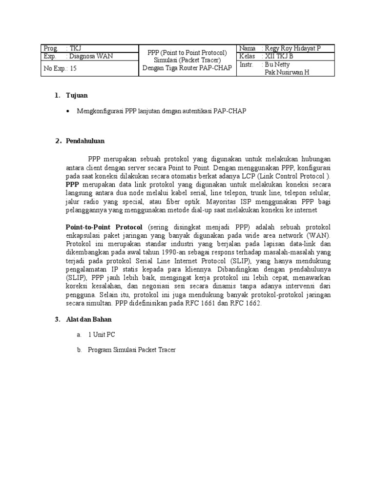 Konfigurasi PPP 3 Pap-Chap | PDF | Metode & Bahan Ajar