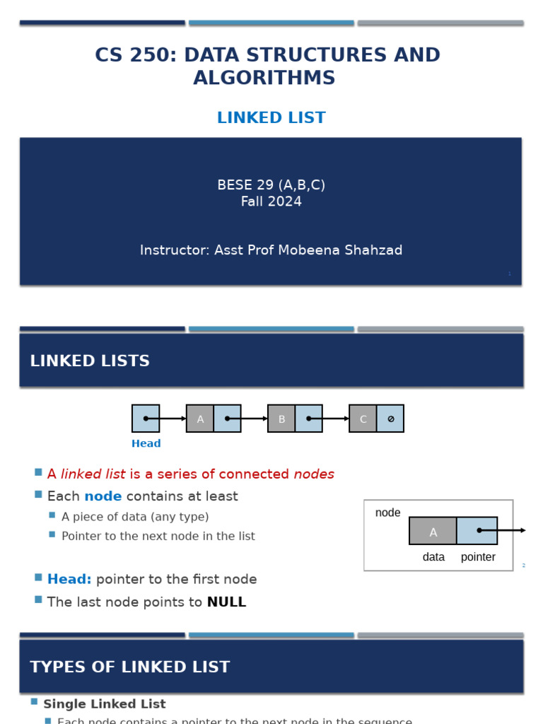Lecture 2 - Linked List | PDF Lecture 2 - Linked List | PDF