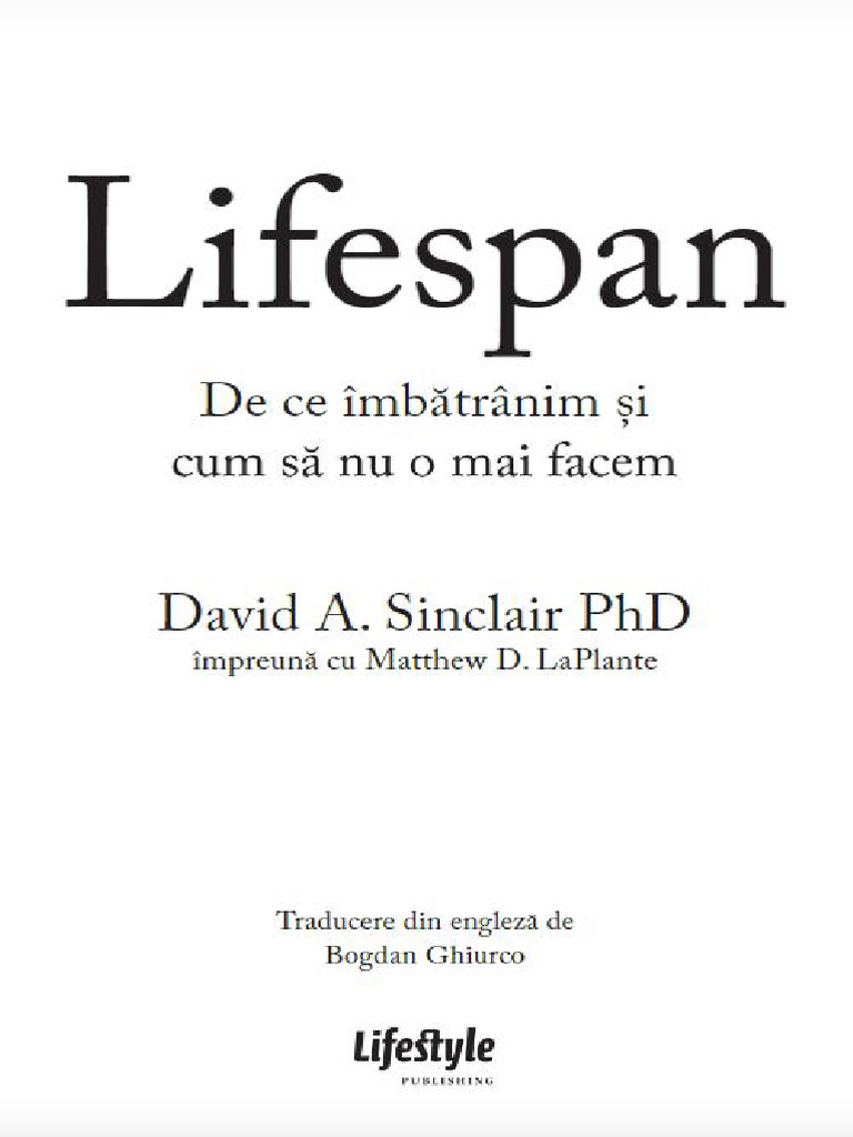 Lifespan - David A. Sinclair PHD | PDF