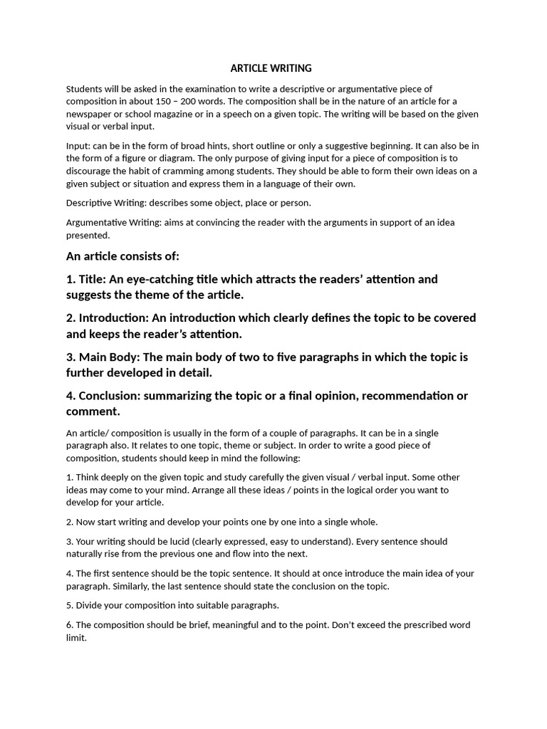 Article Writing | PDF