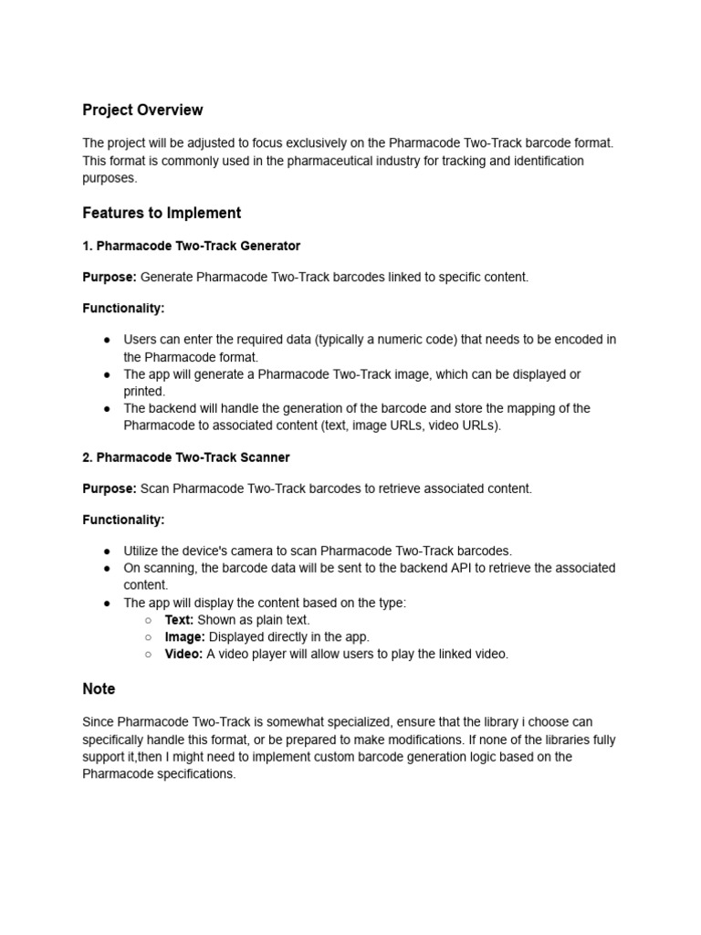 Pharmacode Two-Track Barcode Format | PDF
