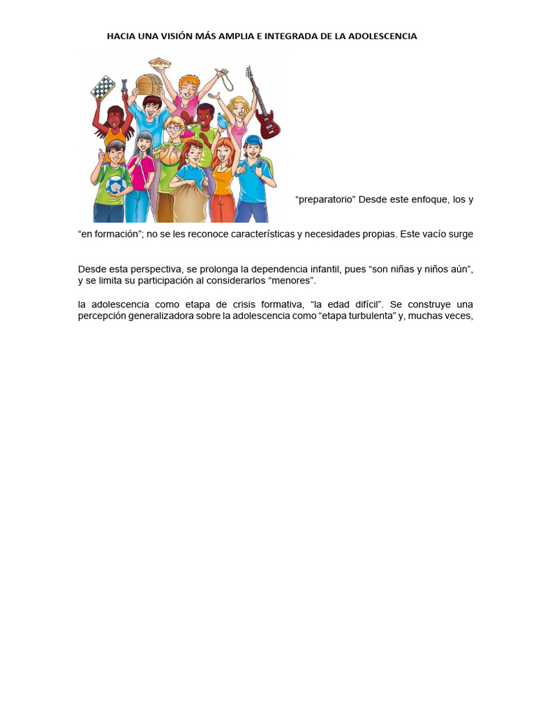 Hacia Una Visión Más Amplia e Integrada de La Adolescencia | PDF