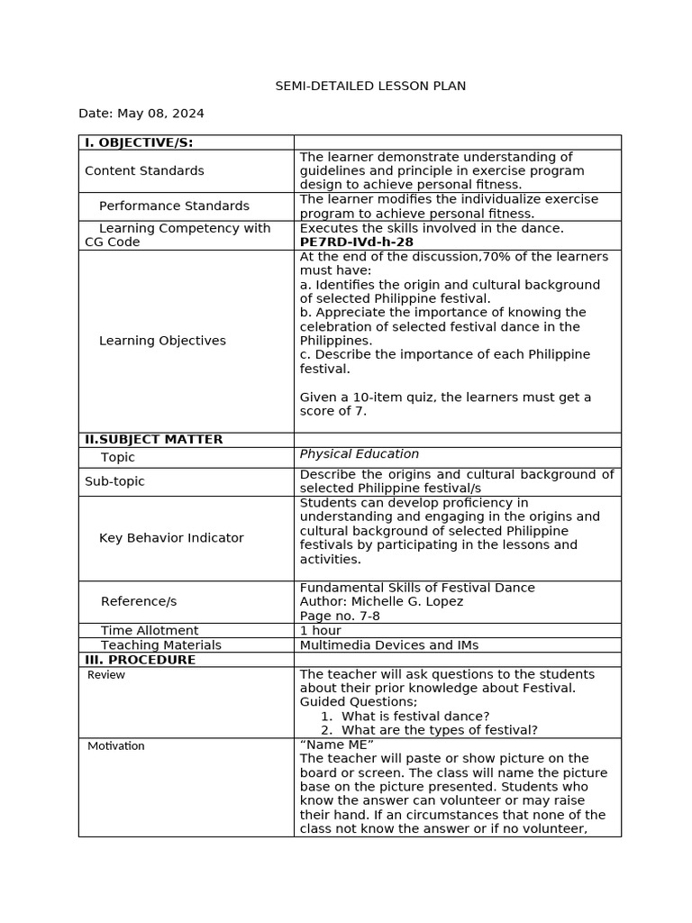 karenDanceLesson Plan 4as Template 2.1 | PDF