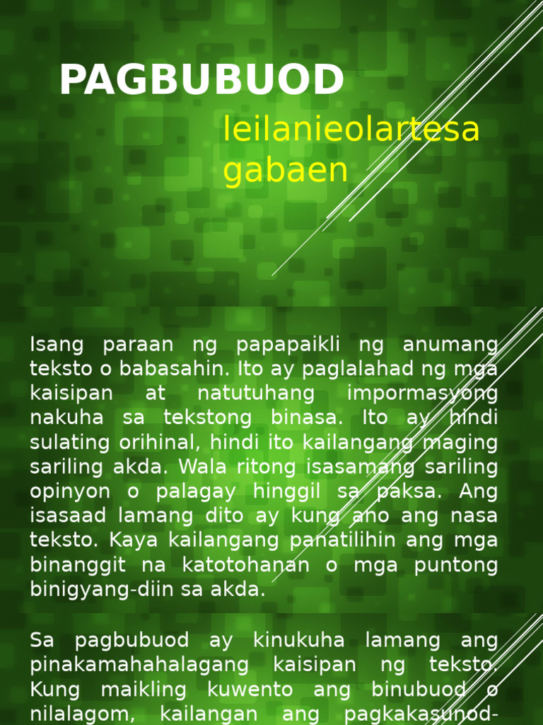 2 Pagbubuod | PDF