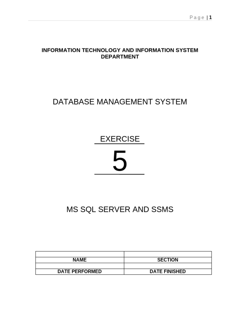 Week 10 - MS SQL Server 2008 and SSMS | PDF