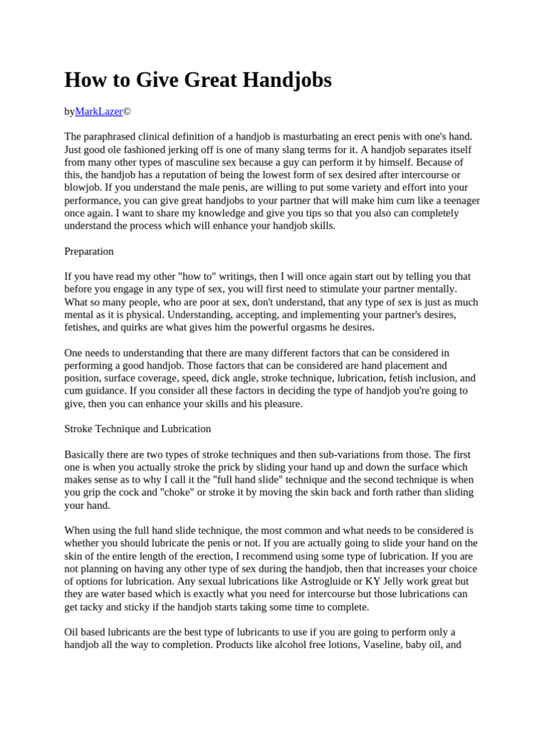 How to give handjob | PDF