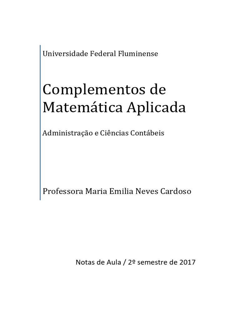 Complementos de Matemática Aplicada | PDF