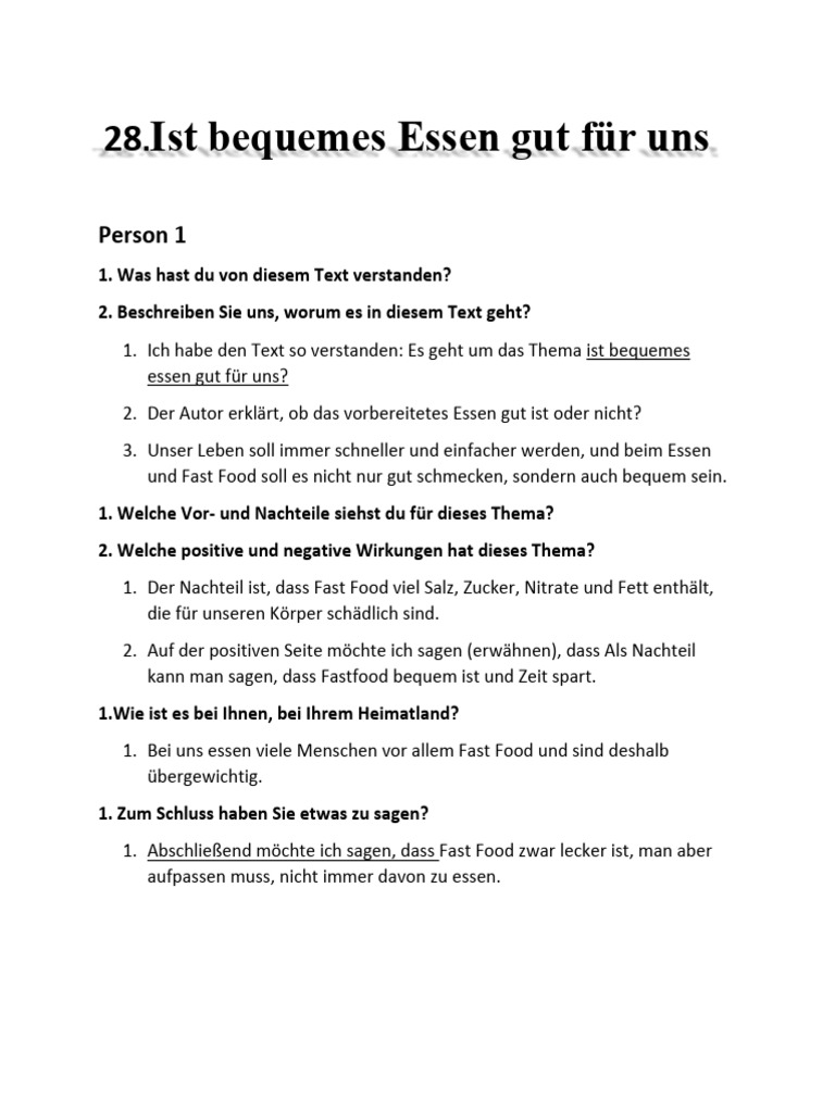 Bequemes Essen 2 | PDF