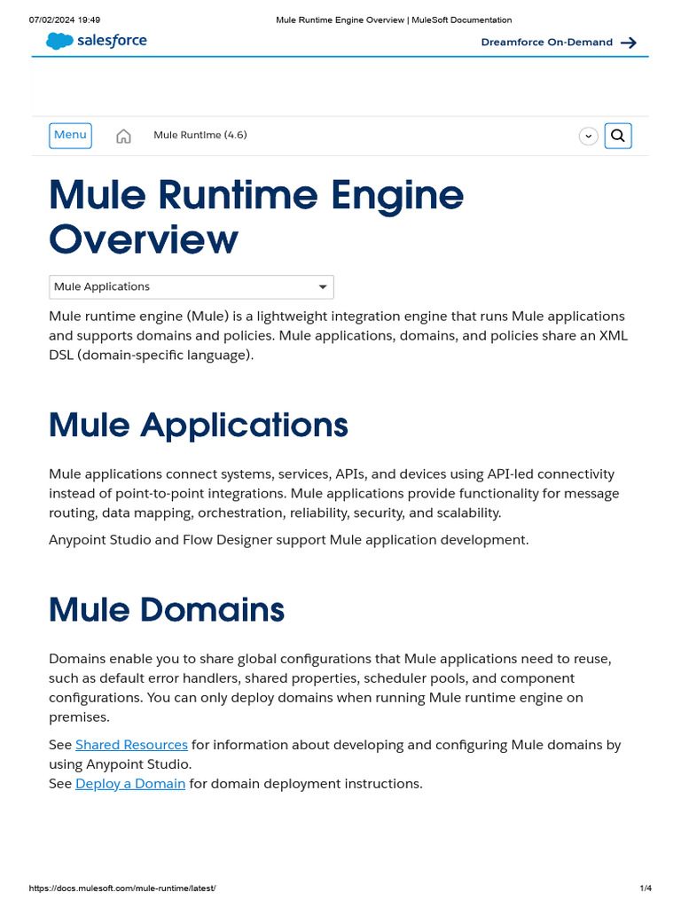 Mule Runtime Engine Overview - MuleSoft Documentation | PDF