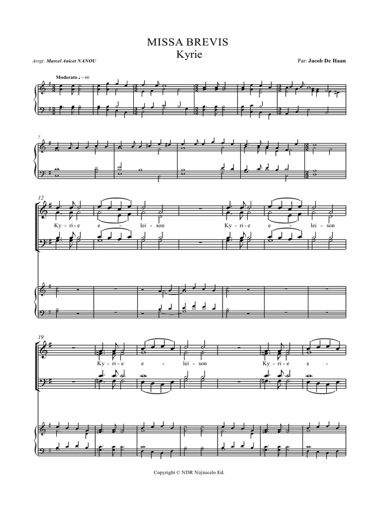 Missa Brevis Jacob de Haan | PDF