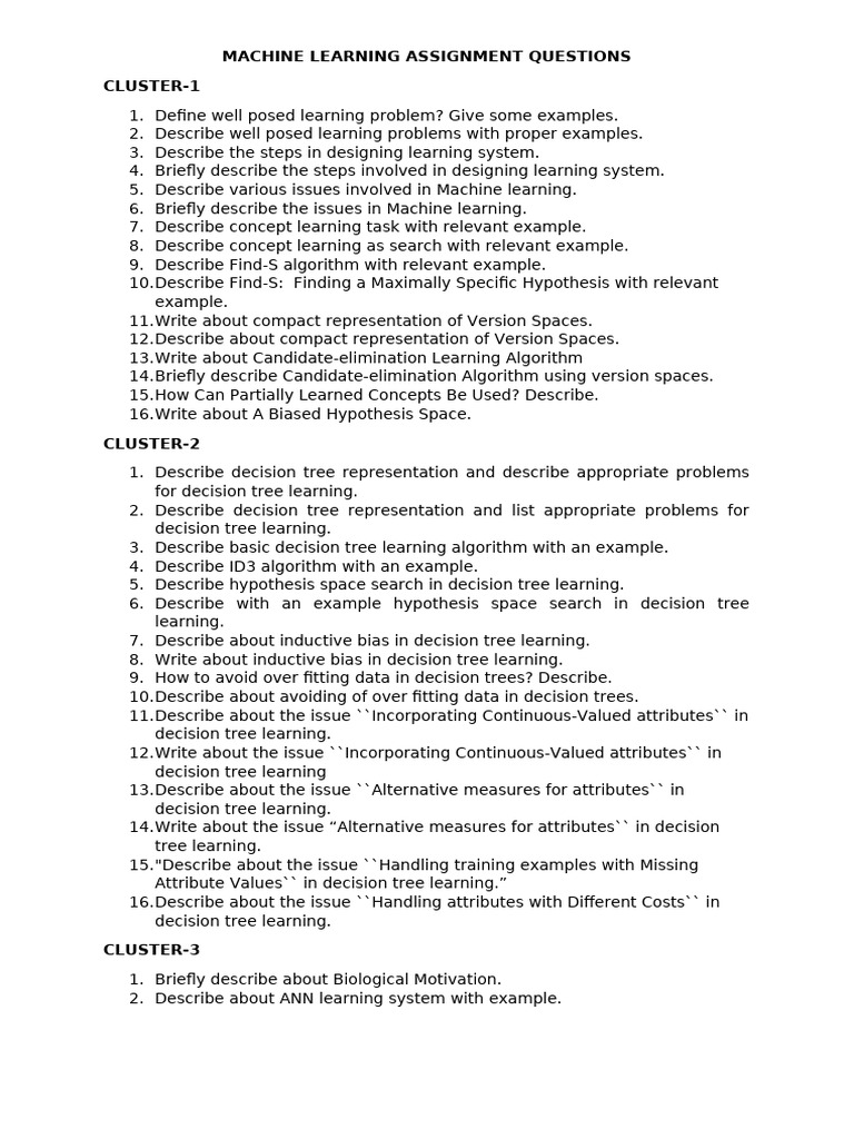 ML - Assignment Questions | PDF