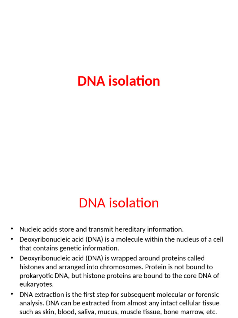 DNA Isolation | PDF