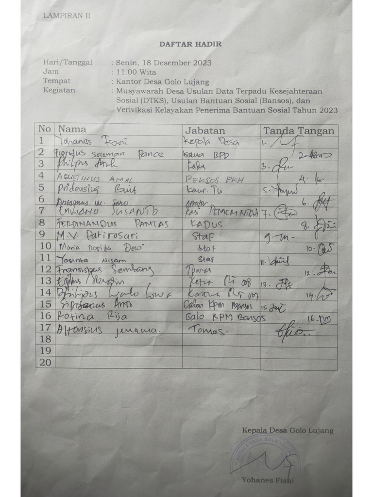 Doct of Bansos | PDF